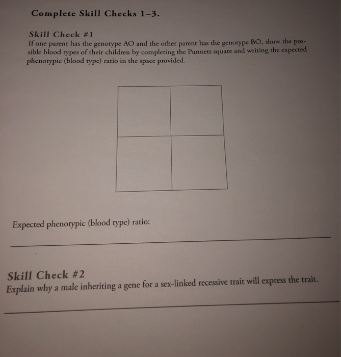 Solved Complete Skill Checks 1-3. Skill Check #1 If one | Chegg.com