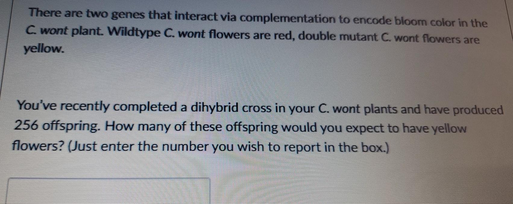 Solved There are two genes that interact via complementation | Chegg.com