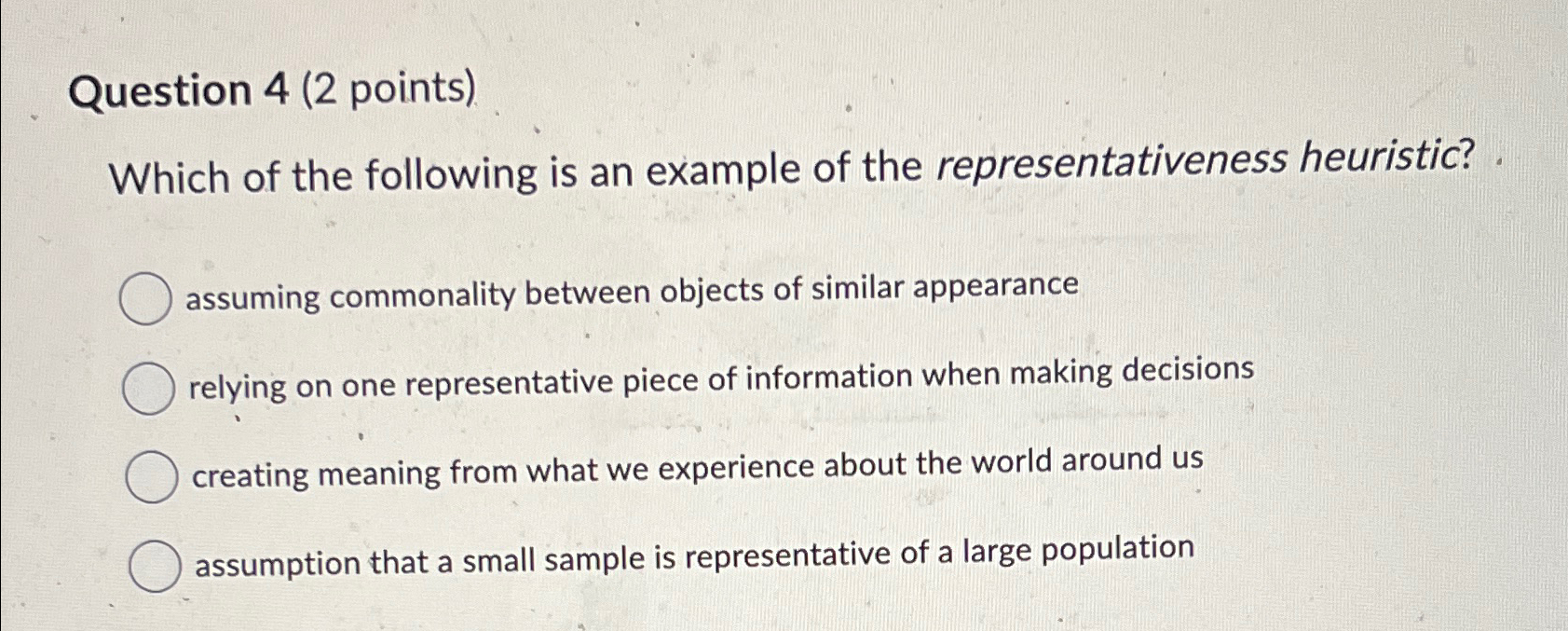 Solved Question 4 (2 ﻿points)Which of the following is an | Chegg.com