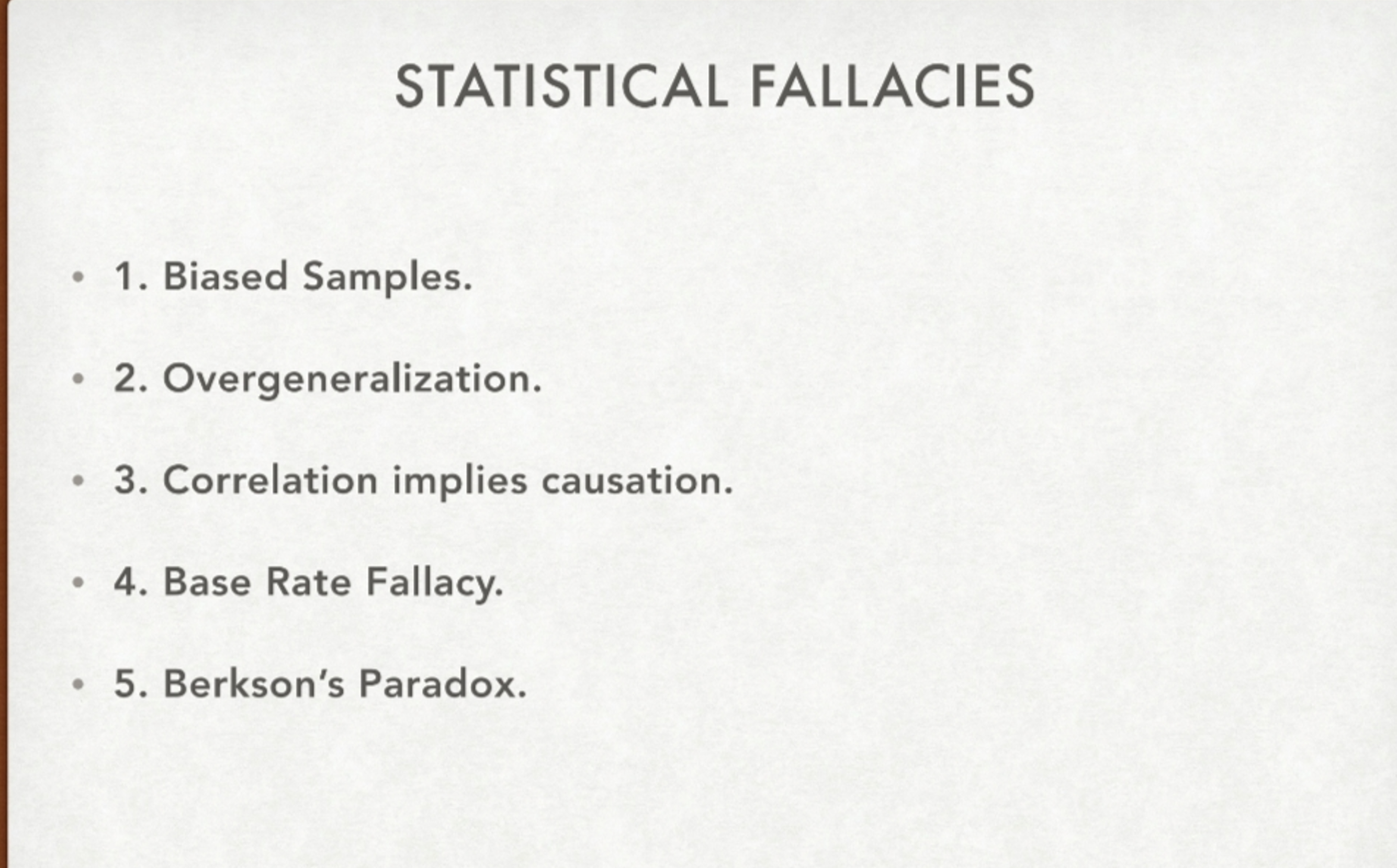 Solved STATISTICAL FALLACIESBiased Samples. | Chegg.com