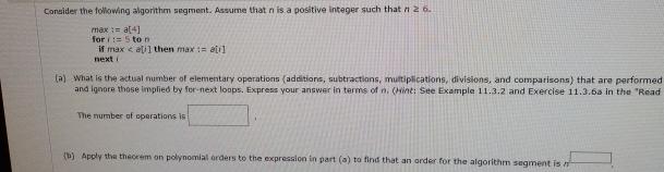Solved Consider The Following Algorithm Segment Assume That 0113
