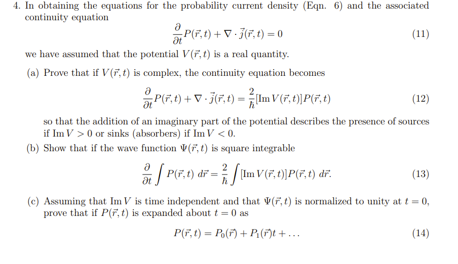 Solved 4. In obtaining the equations for the probability | Chegg.com