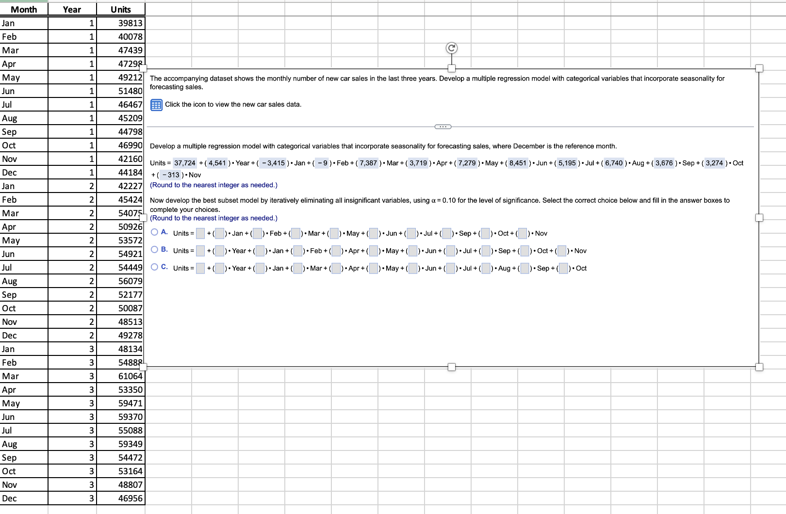 Solved Now develop the best subset model by iteratively | Chegg.com