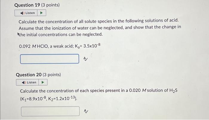 Solved Calculate the concentration of all solute species in | Chegg.com