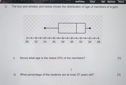 Solved Explain how to solve c) ﻿The box and whisker plot | Chegg.com