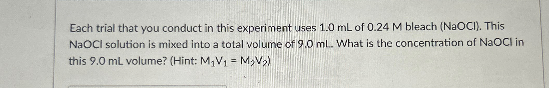 Solved Each trial that you conduct in this experiment uses | Chegg.com