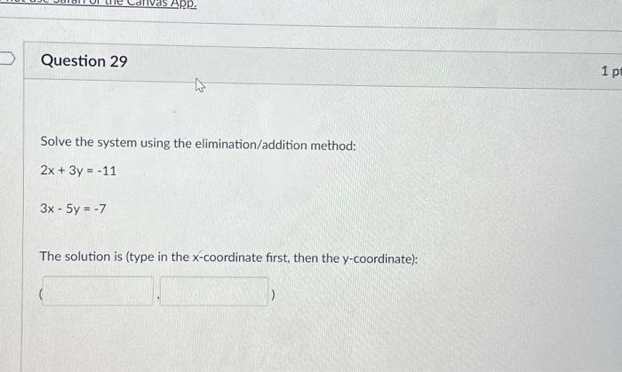 Solved Solve the system using the elimination/addition | Chegg.com