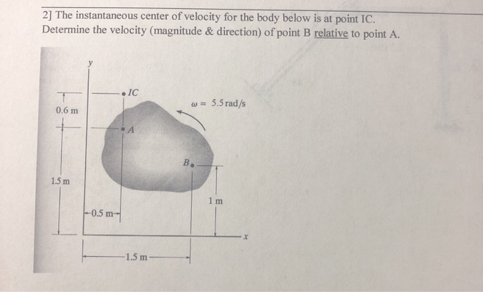 Solved 2] The instantaneous center of velocity for the body | Chegg.com