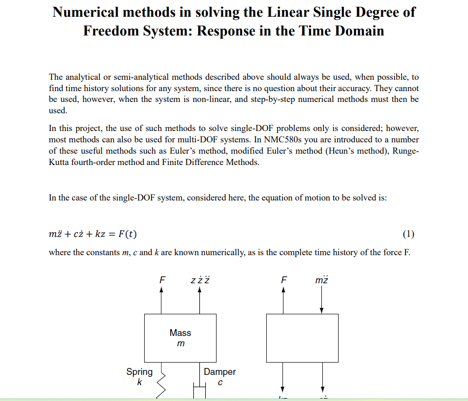 Solved Freedom System: Response in the Time DomainThe | Chegg.com