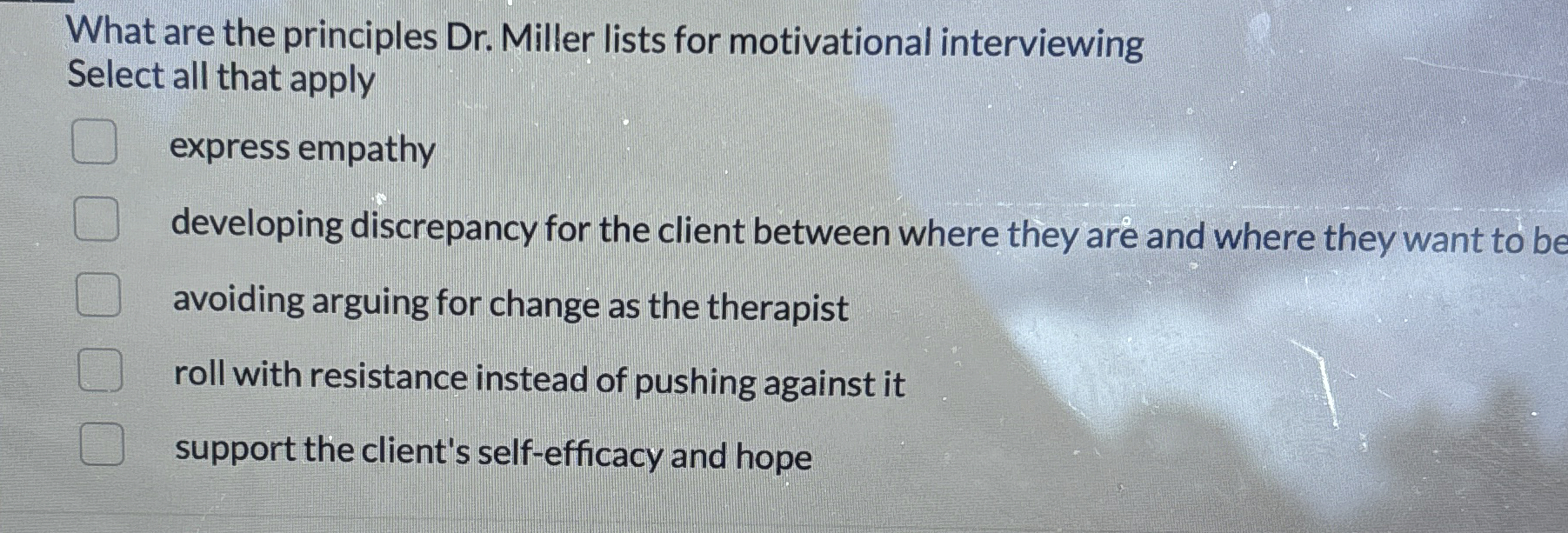Solved What are the principles Dr. ﻿Miller lists for | Chegg.com
