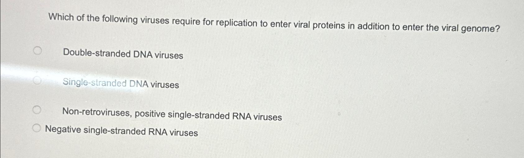 Solved Which of the following viruses require for | Chegg.com
