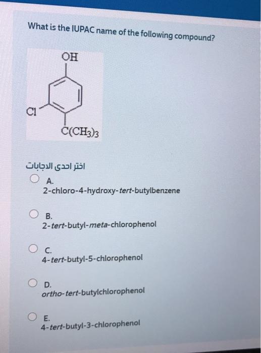 Solved What is the IUPAC name of the following compound? OH | Chegg.com
