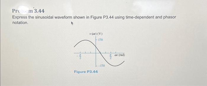 [Solved]: Problem 3.44 Express the sinusoidal waveform shown
