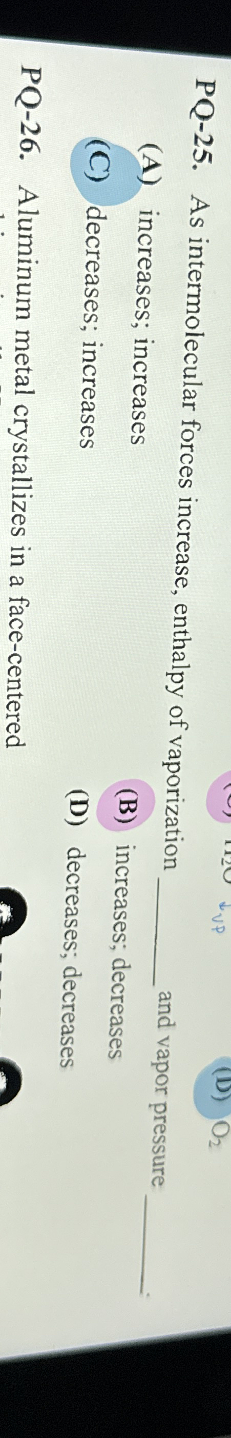 Solved PQ-24. ﻿Which pure substance has the lowest vapor | Chegg.com