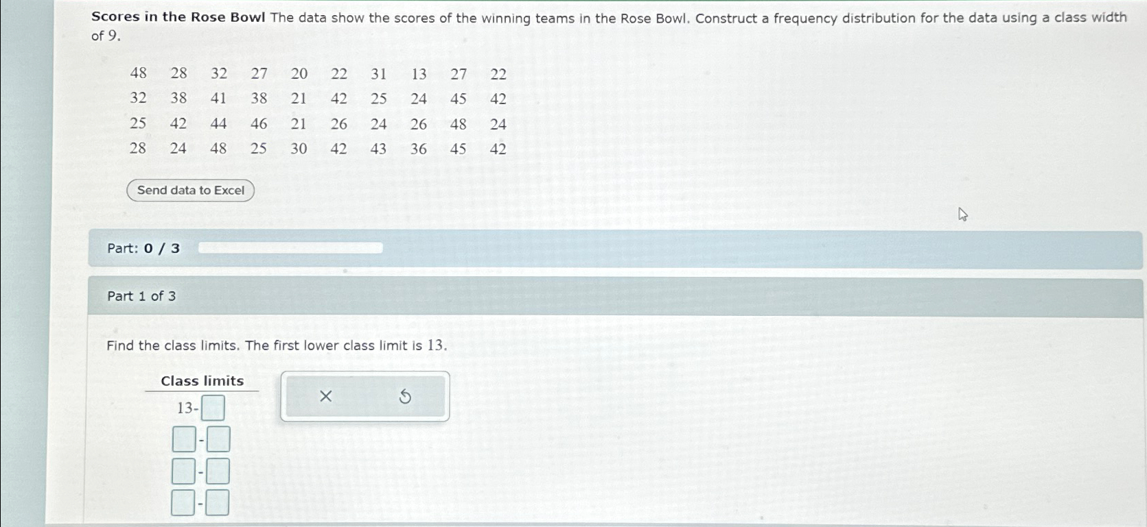 Solved Scores in the Rose Bowl The data show the scores of | Chegg.com