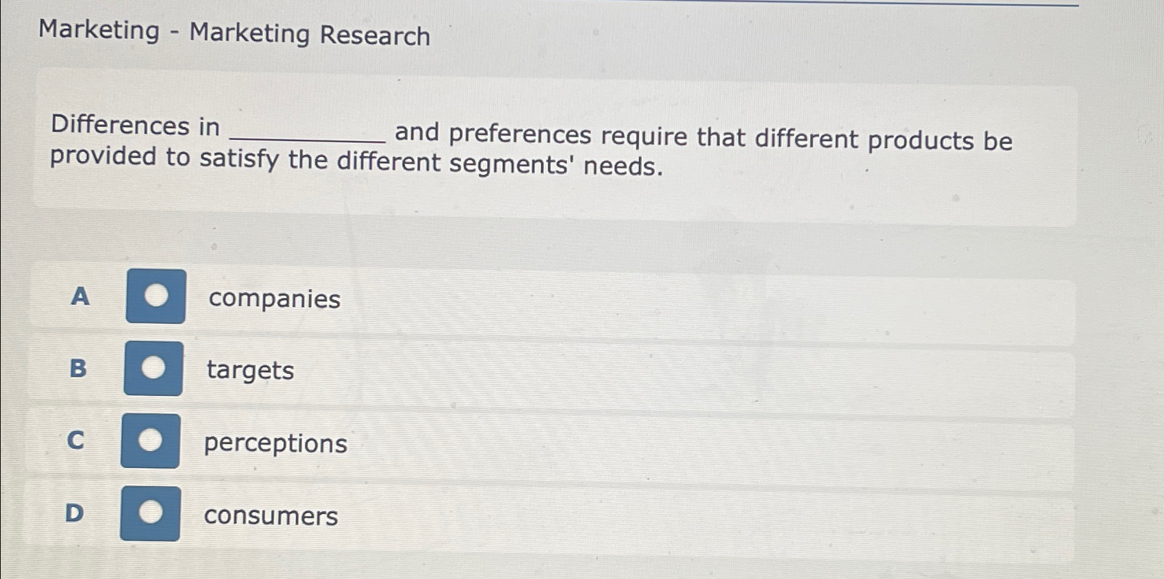 Solved Marketing - ﻿Marketing ResearchDifferences in and | Chegg.com
