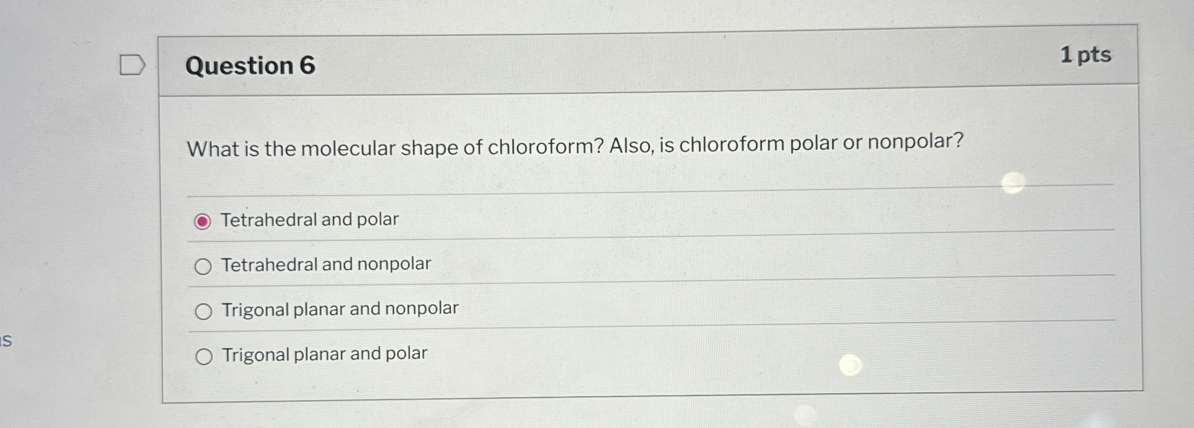 Solved Question 61 ﻿ptsWhat is the molecular shape of | Chegg.com
