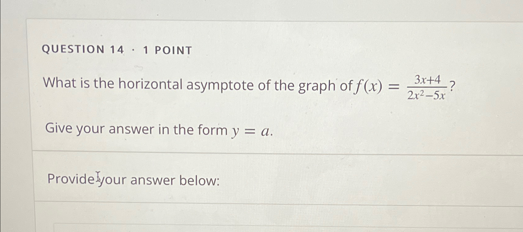 Solved QUESTION 14 - 1 ﻿POINTWhat is the horizontal | Chegg.com