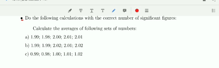 Solved Do the following calculations with the correct number | Chegg.com