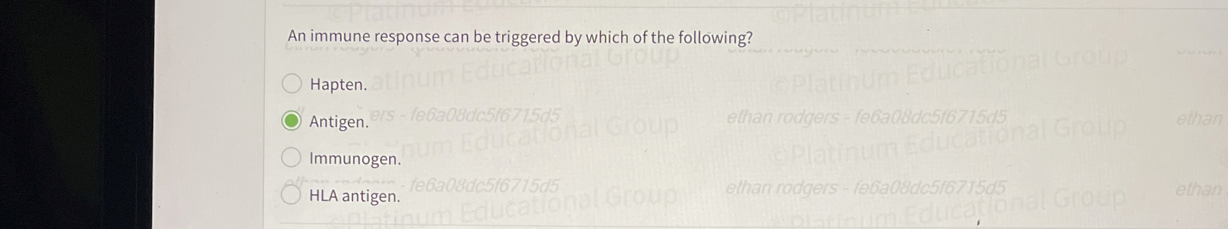 Solved An immune response can be triggered by which of the | Chegg.com