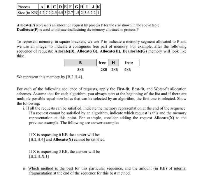 Solved Allocate (P) represents an allocation request by | Chegg.com