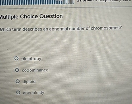Solved Multiple Cholce QuestionWhich term describes an | Chegg.com
