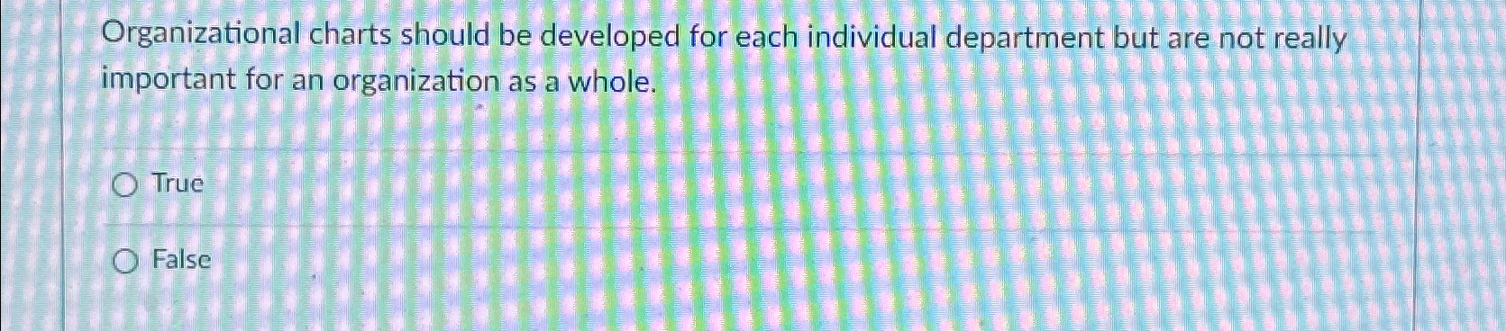 Solved Organizational charts should be developed for each | Chegg.com