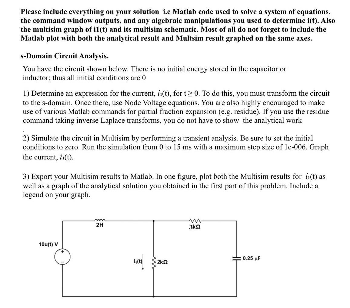 Solved Please Include Everything On Your Solution Ie Matlab 