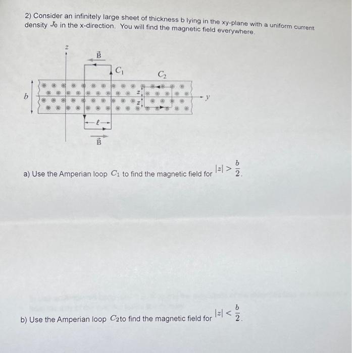 Solved 2) Consider an infinitely large sheet of thickness b | Chegg.com