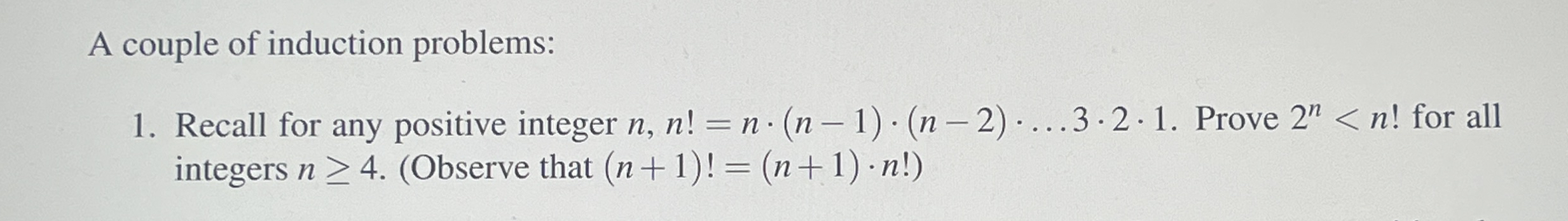 Solved A couple of induction problems:Recall for any | Chegg.com