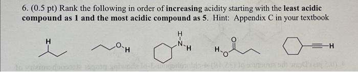 Solved Rank the following in order of increasing acidity | Chegg.com