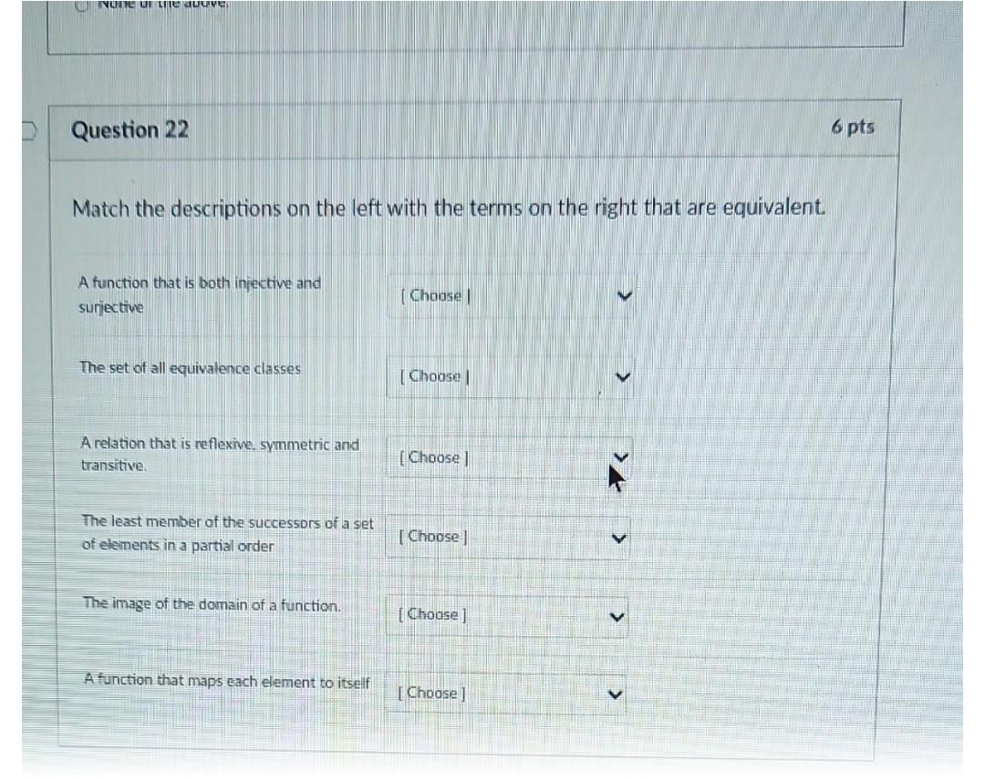 Solved Match the descriptions on the left with the terms on | Chegg.com