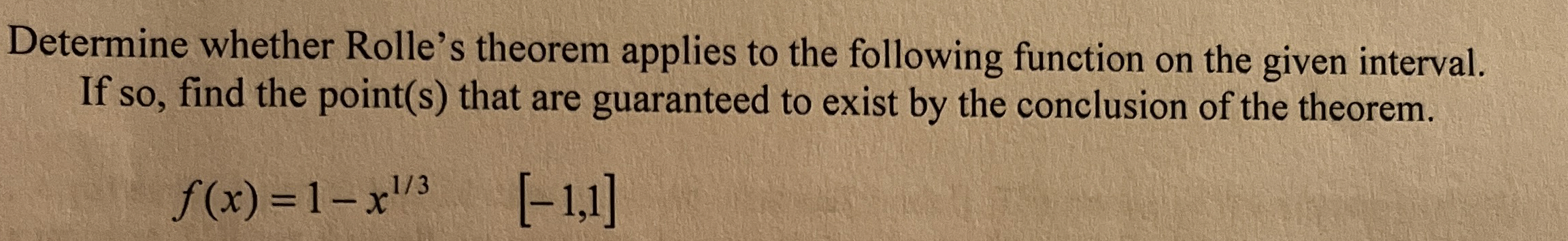 Solved Determine whether Rolle's theorem applies to the | Chegg.com