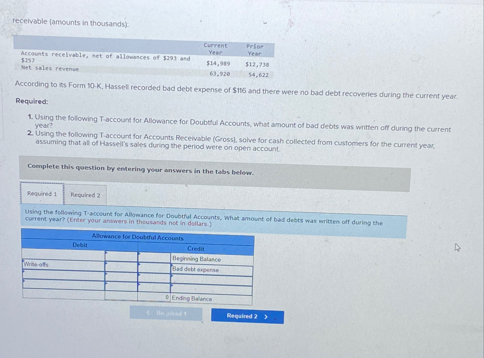 Solved receivable (amounts in | Chegg.com