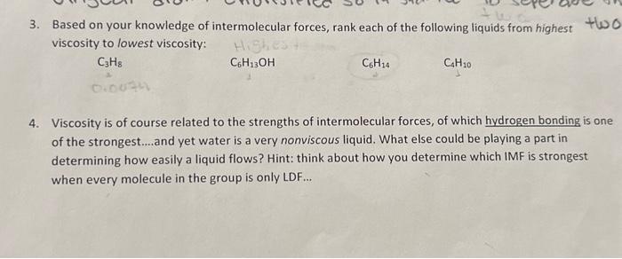 Solved 3. Based on your knowledge of intermolecular forces, | Chegg.com