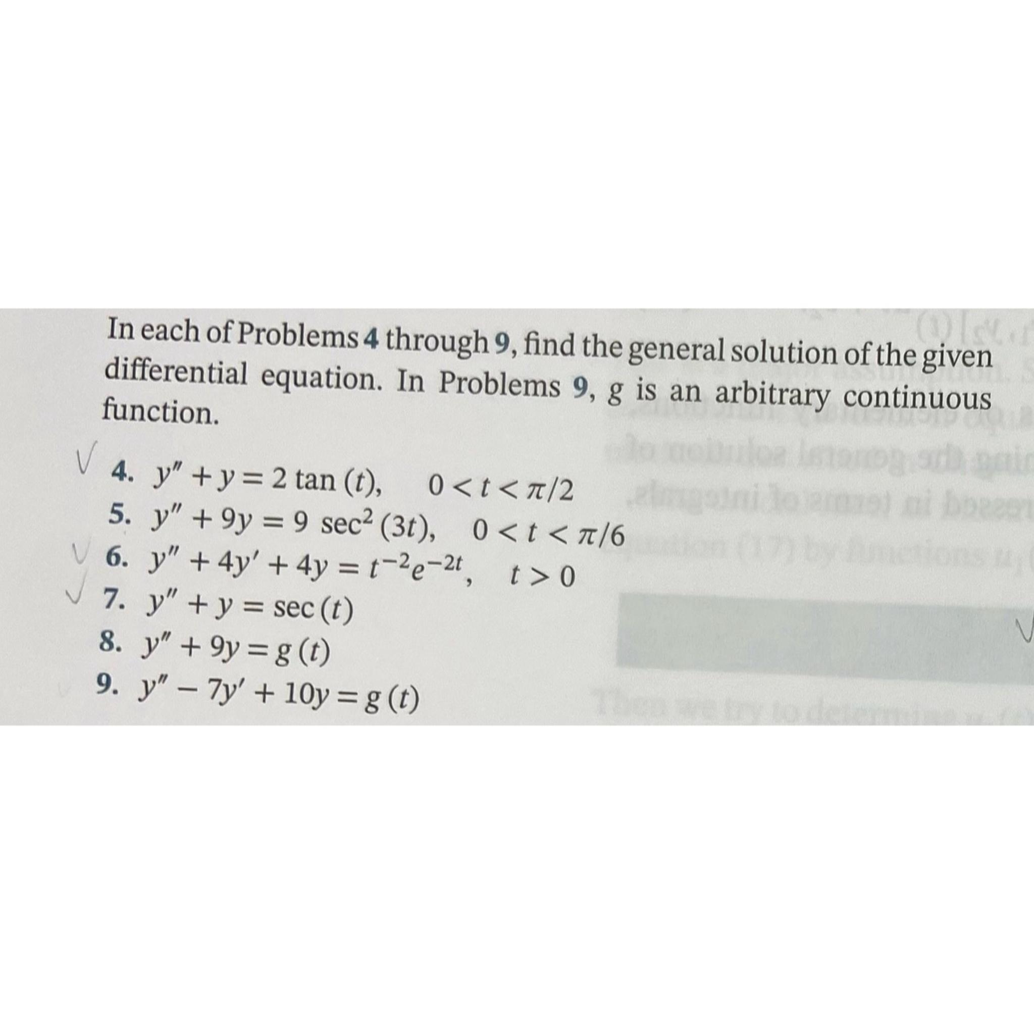Solved In each of Problems 4 ﻿through 9, ﻿find the general | Chegg.com