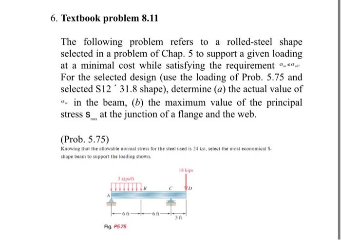 Solved Textbook problem 8.11 The following problem refers to | Chegg.com