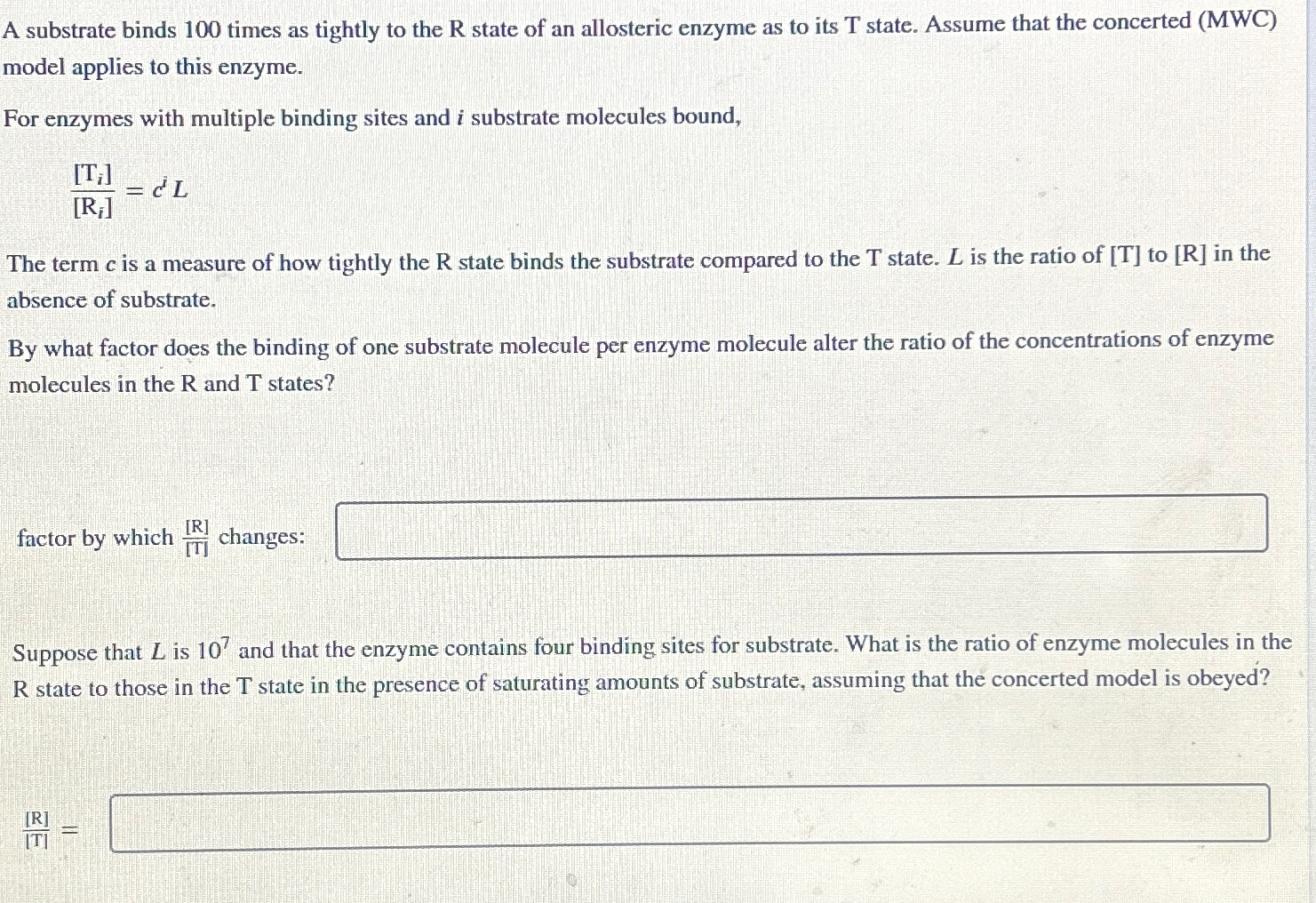 Solved A substrate binds 100 ﻿times as tightly to the R | Chegg.com