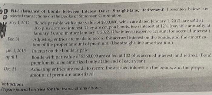 Solved 3 PI4-6 (Issuance of Bonds between Interest Dates, | Chegg.com