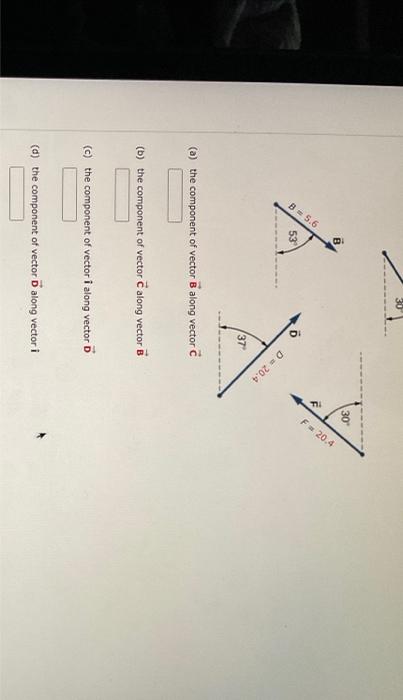 Solved (a) the component of vector B along vector C (b) the | Chegg.com