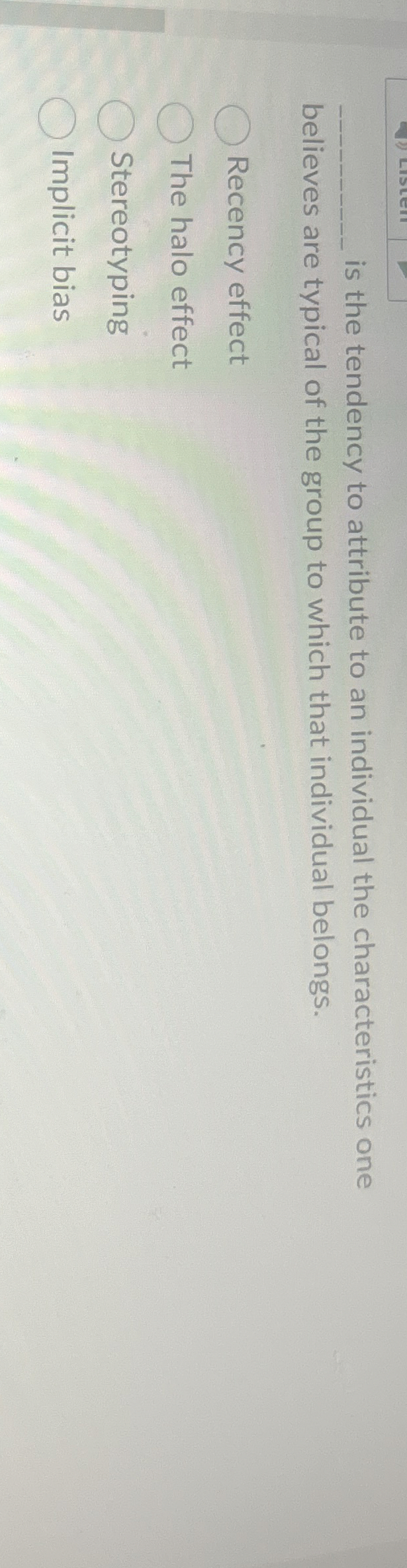 Solved ﻿is the tendency to attribute to an individual the | Chegg.com