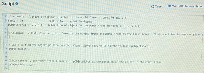 Solved Transforming from one frame (coordinate system) to | Chegg.com