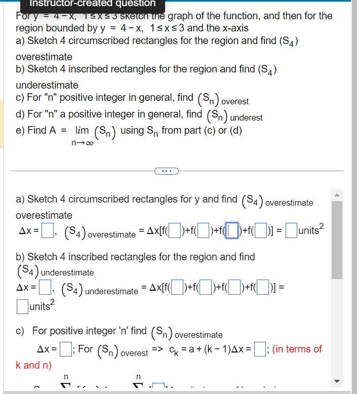 Solved Instructor-created questionFory =4-x,1≤x≤3 ﻿skech the | Chegg.com