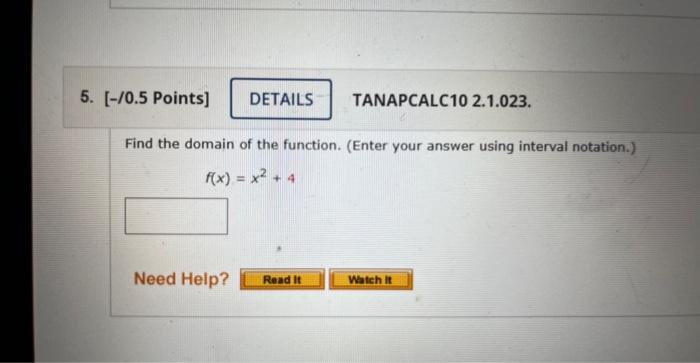 Solved Find the domain of the function. (Enter your answer | Chegg.com
