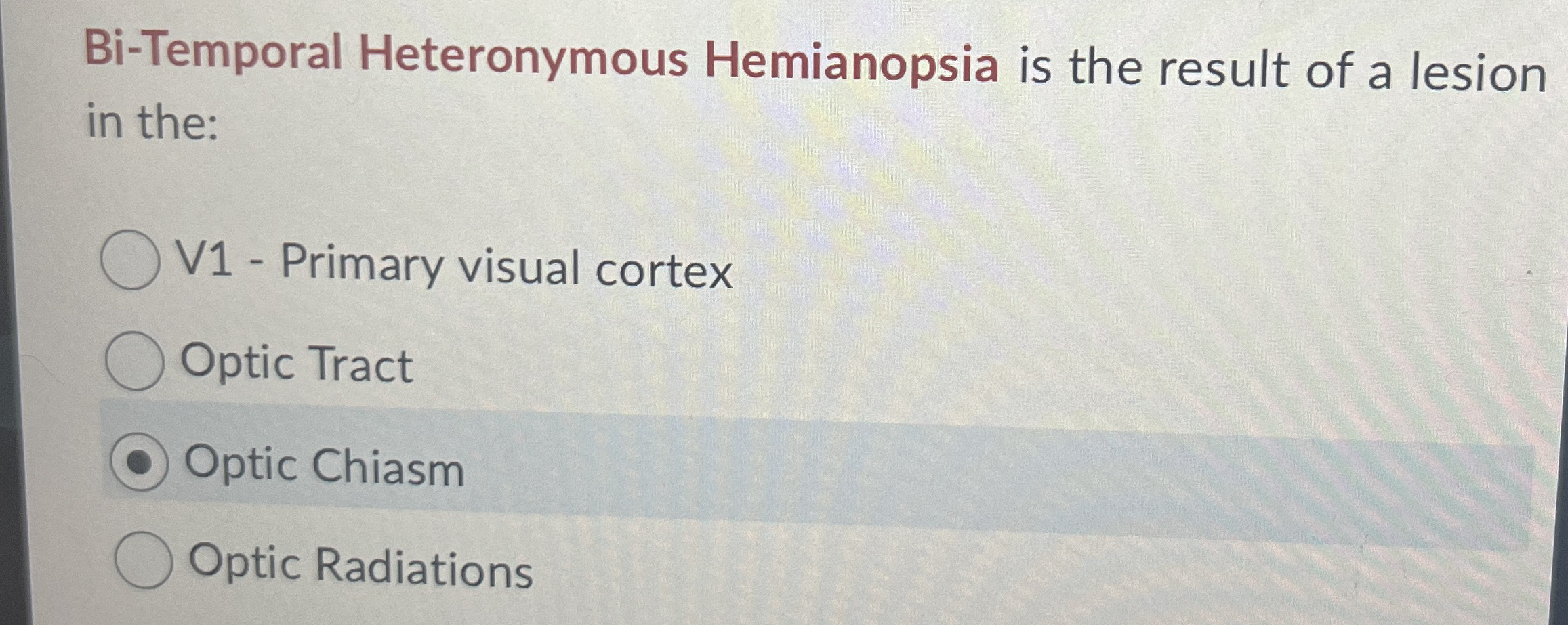 High Quality SOLUTION Bi-Temporal Heteronymous Hemianopsia is the ...