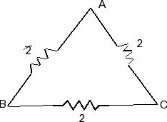 Solved Three 2.0-Ω resistors are connected across the sides | Chegg.com