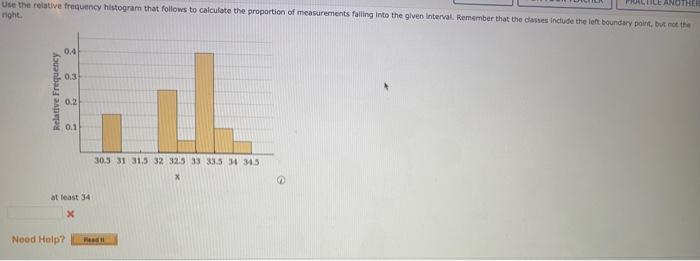 Solved HILE ANOTHER Use the relative frequency histogram | Chegg.com