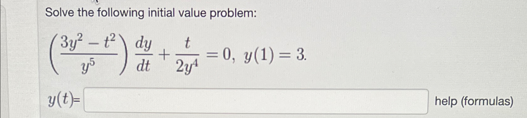 Solved Solve the following initial value | Chegg.com