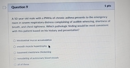 Solved Question 9A 50-ycar-old male with a PMHx of chronic | Chegg.com