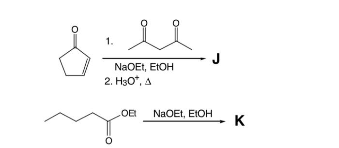 Solved 1. 2. H3O+,Δ NaOEt, EtOH K | Chegg.com